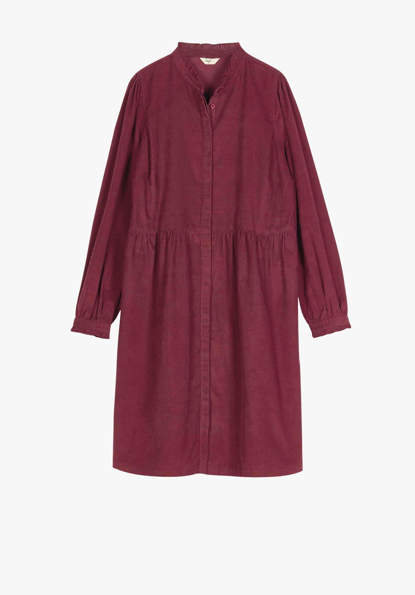 HUSH Becca Corduroy Mini Dress in Dark Red | endource