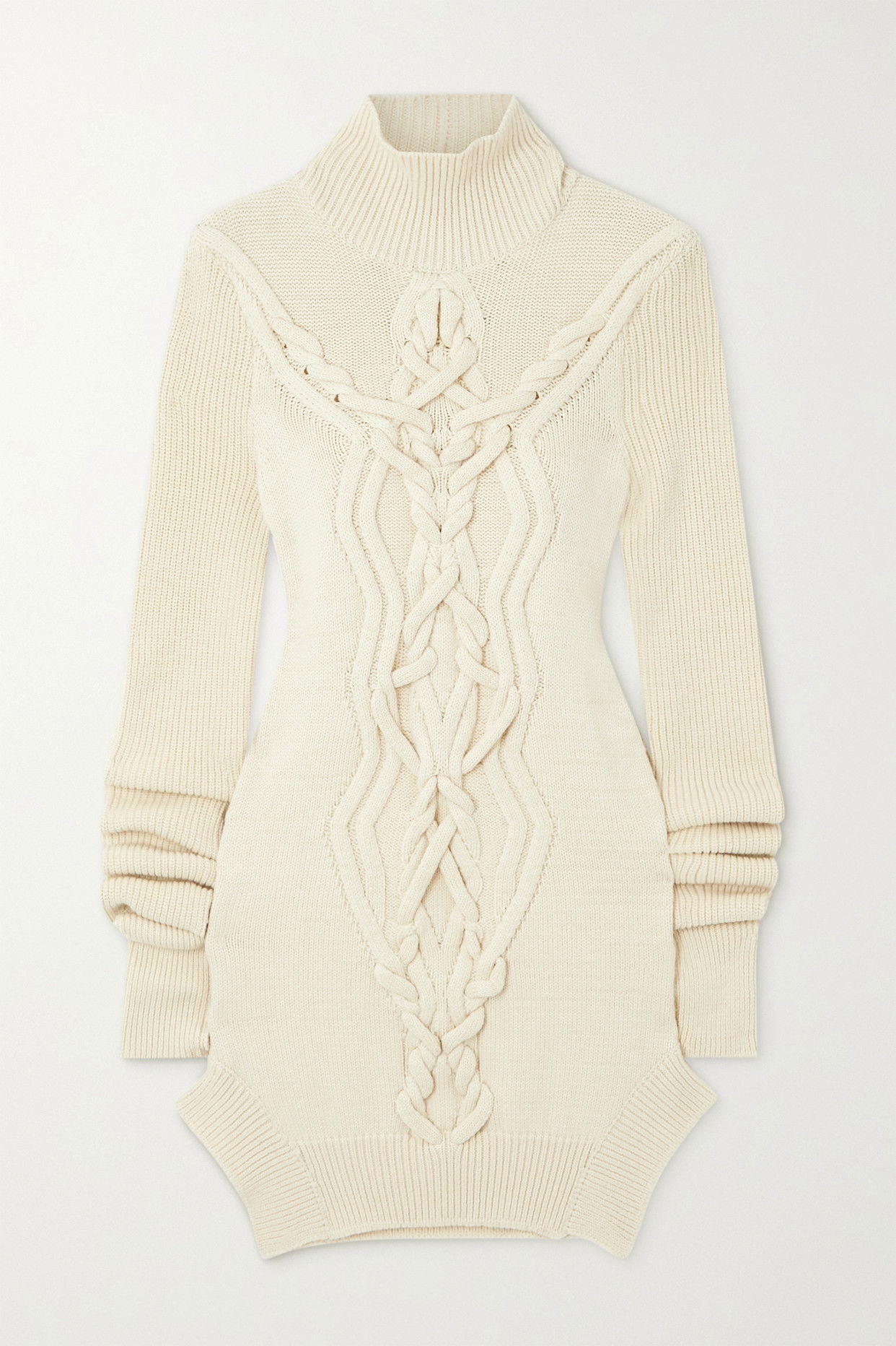 ISABEL MARANT Atina Cable-Knit Mini Dress in Off-white | Endource