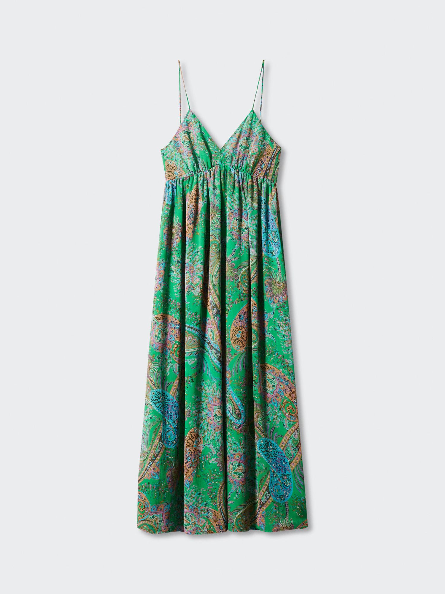 MANGO Rosalie Paisley Print Maxi Dress in Green | endource