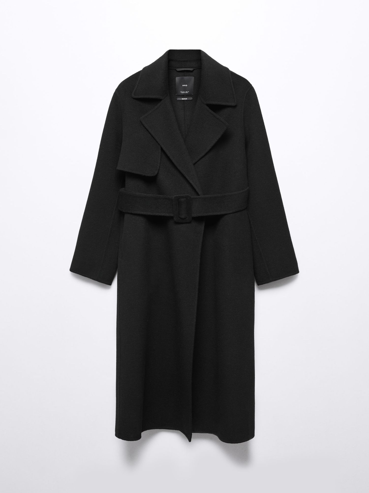 MANGO London Wool Blend Coat in Black | endource