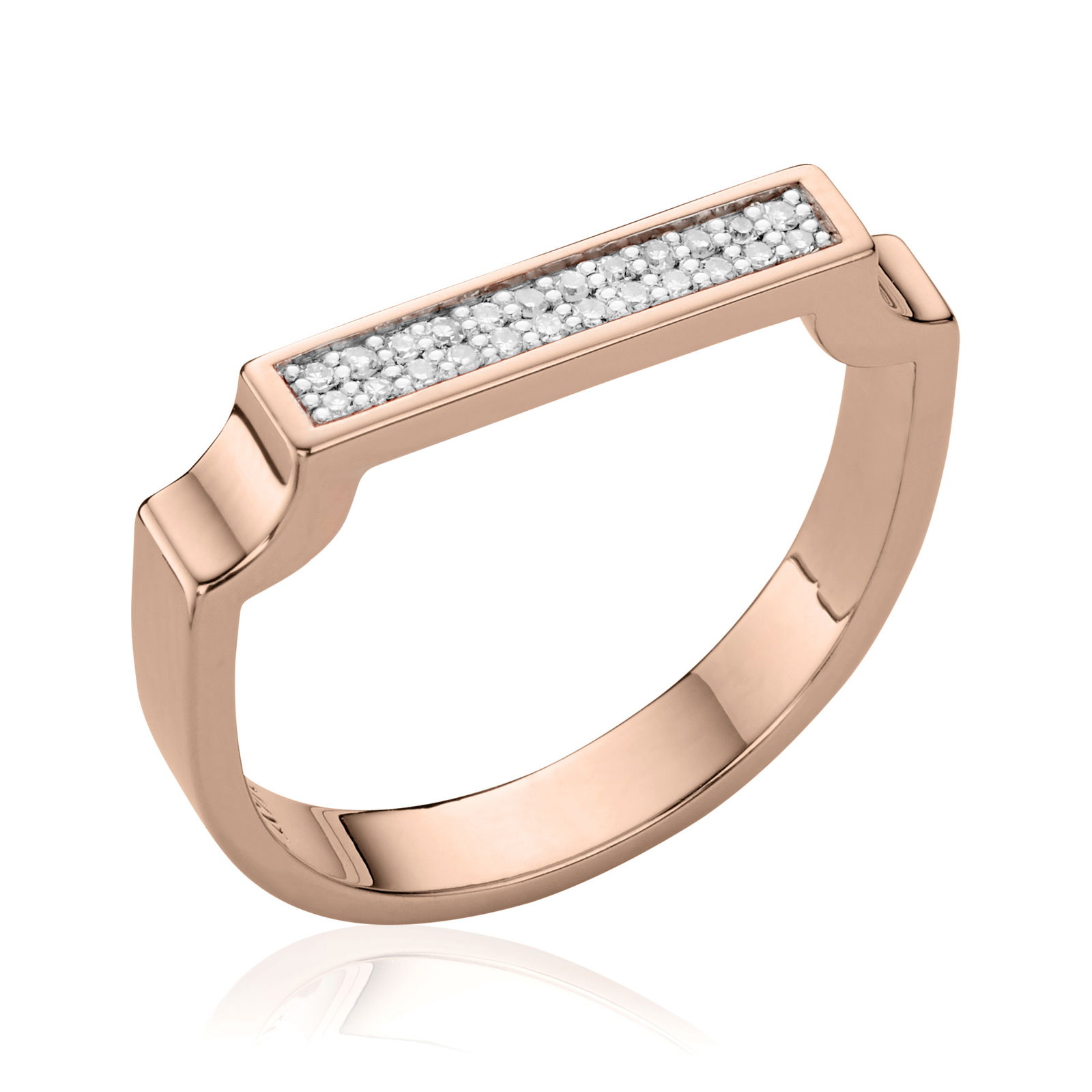 MONICA VINADER Signature Diamond Ring in 18k Rose Gold Vermeil | endource