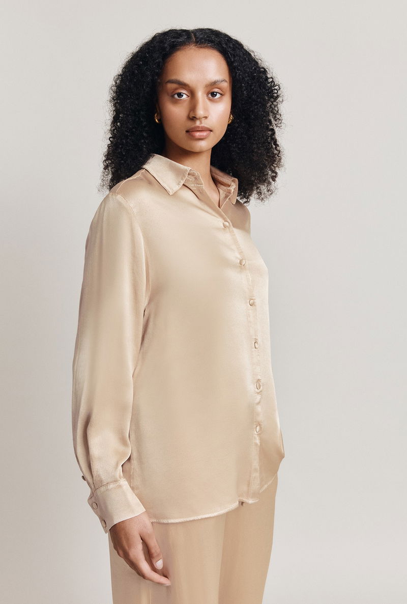 GHOST Ellie Stone Satin Shirt | endource