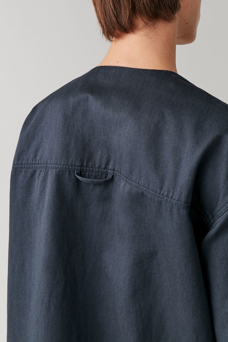 COS Cotton-linen Jacket With Draped Front | endource