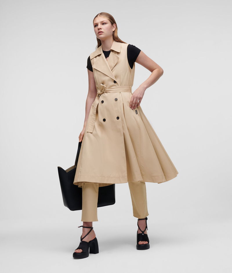 KARL LAGERFELD Transformer Trench Coat in Warm Sand | endource