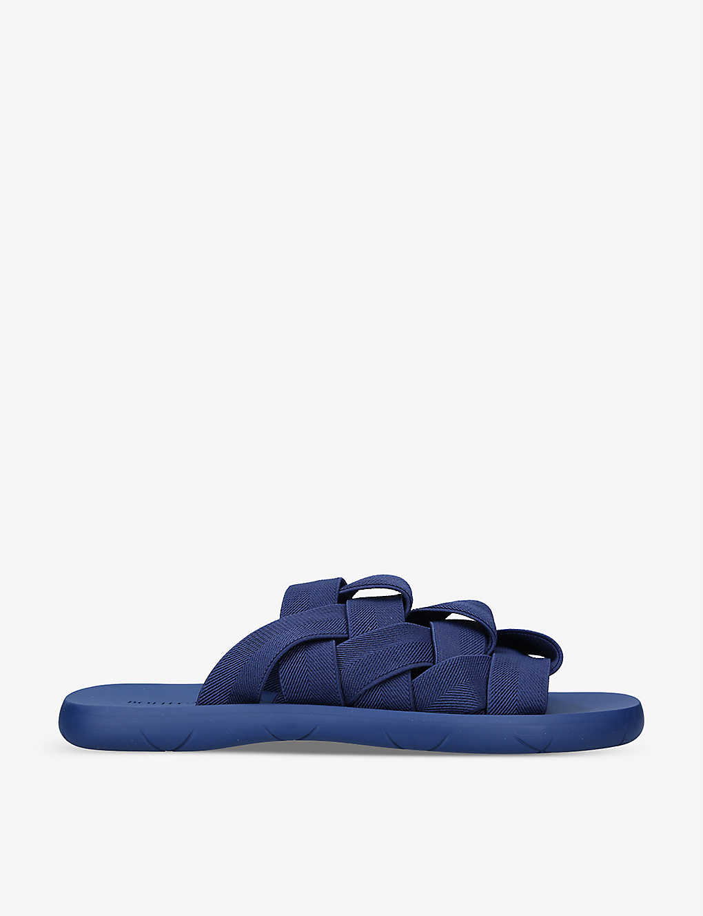 BOTTEGA VENETA Plaited-Weave Rubber-Blend Sliders | endource