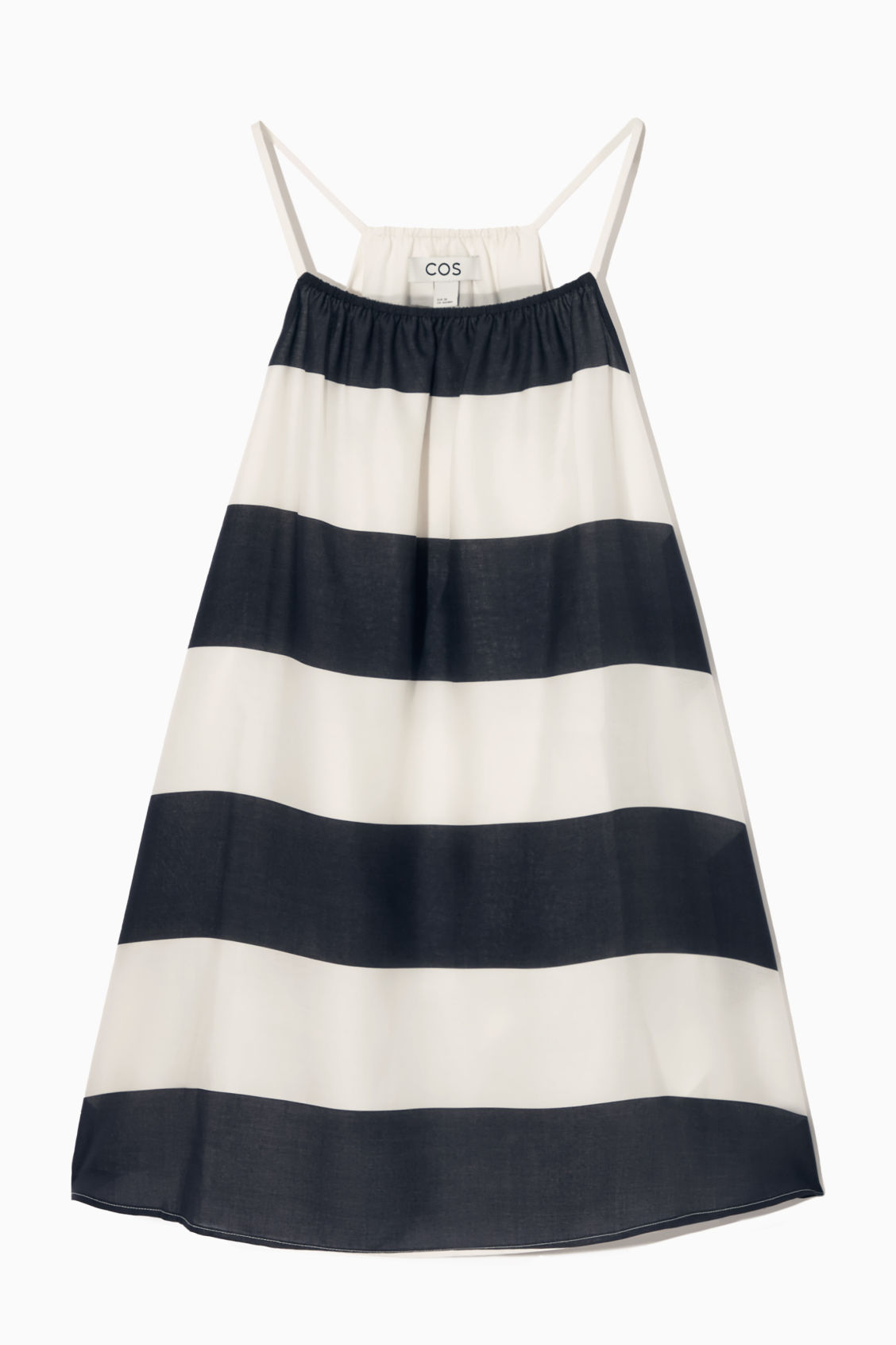 COS Halterneck Tunic-Style Top in NAVY / WHITE / STRIPED | endource