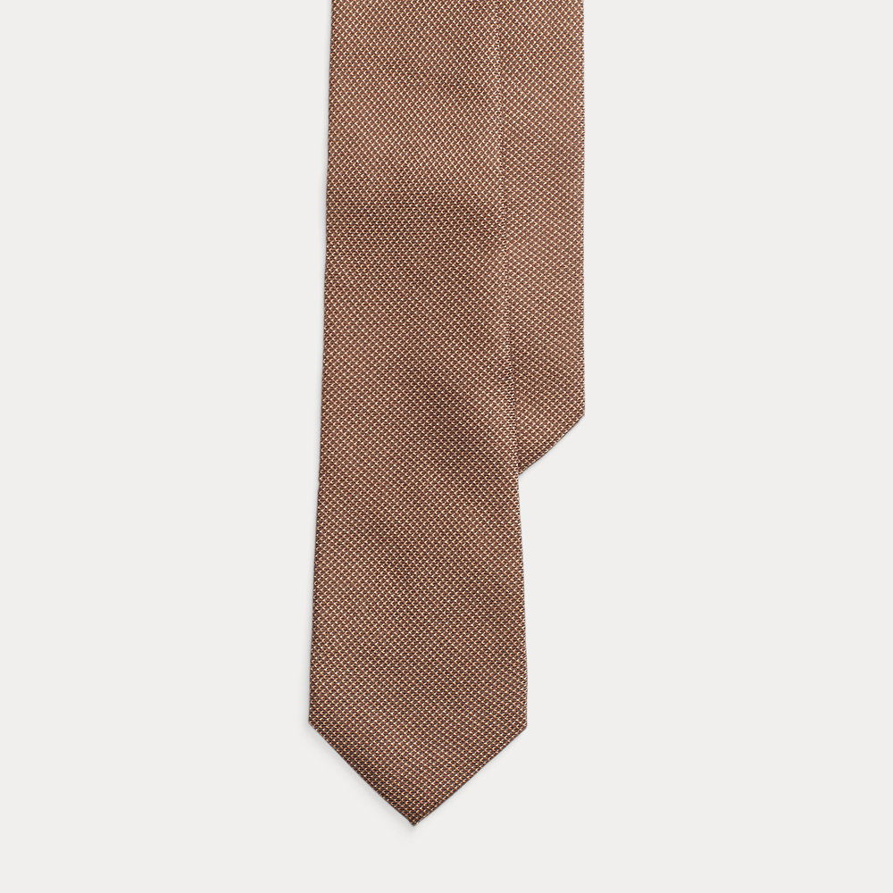 RALPH LAUREN PURPLE LABEL Birdseye-Print Cashmere-Silk Tie in Brown ...