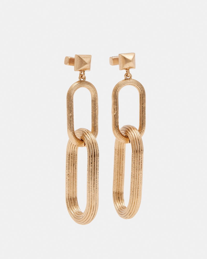 ALLSAINTS Loren Gold-Tone Chain Earrings in Warm Brass | endource