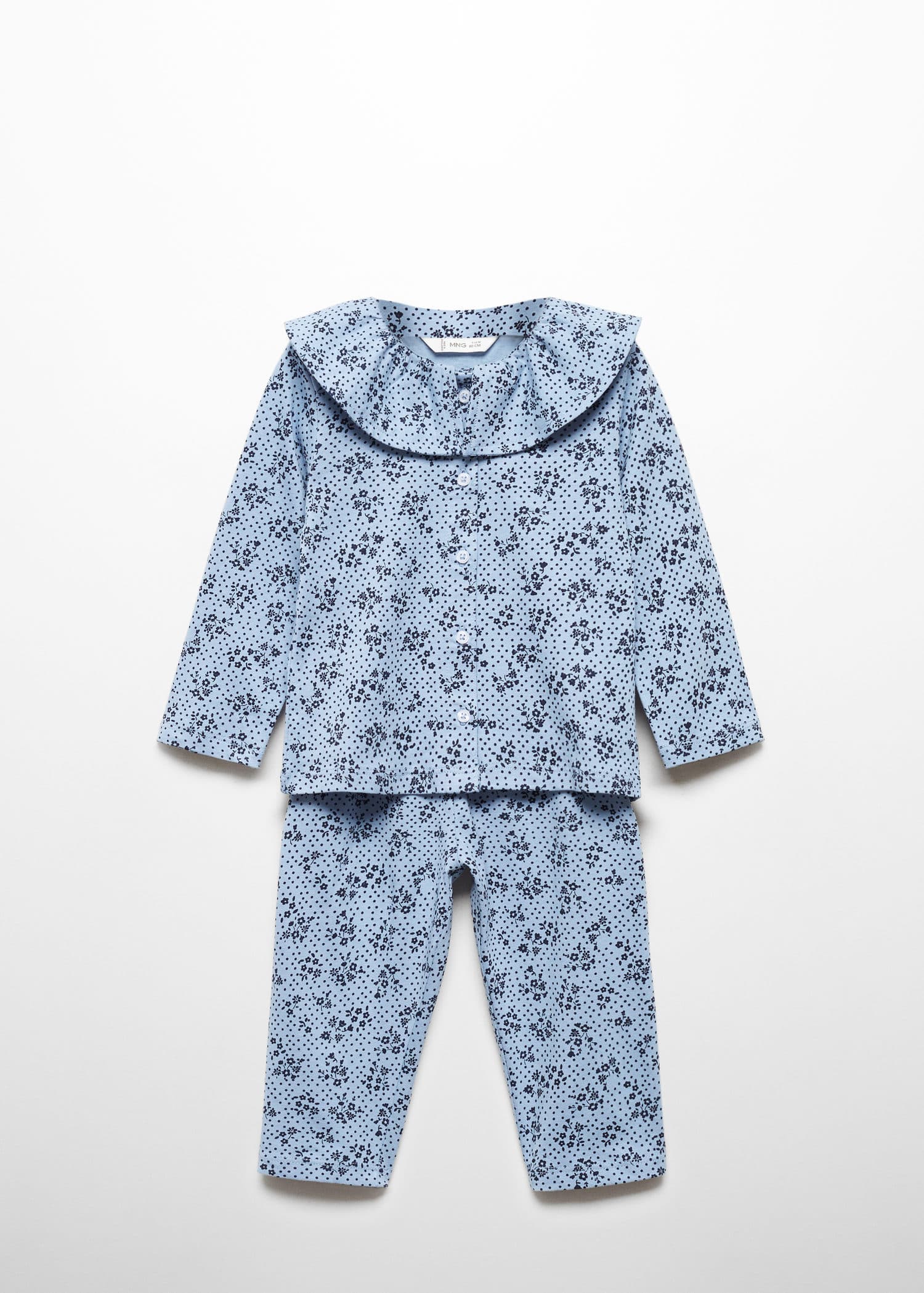MANGO Printed Cotton Pyjamas in Blue | endource