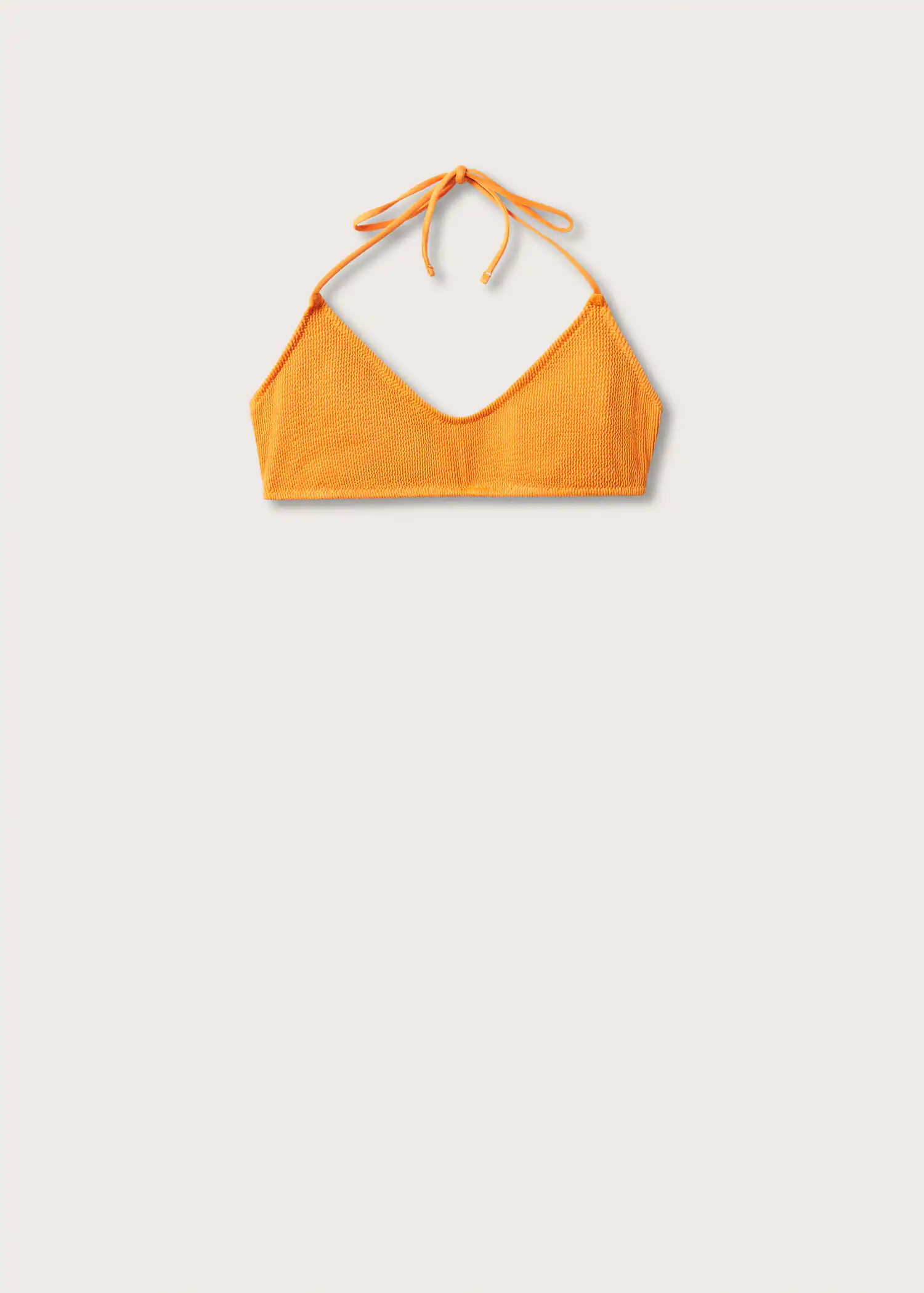 MANGO Textured Bikini Top in Orange | endource