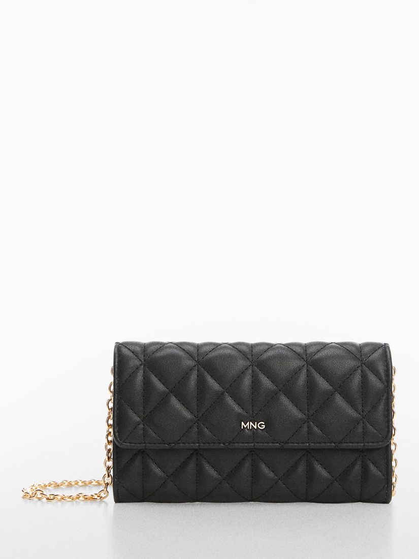 MANGO Quark Quilted Crossbody Bag in Black | Endource