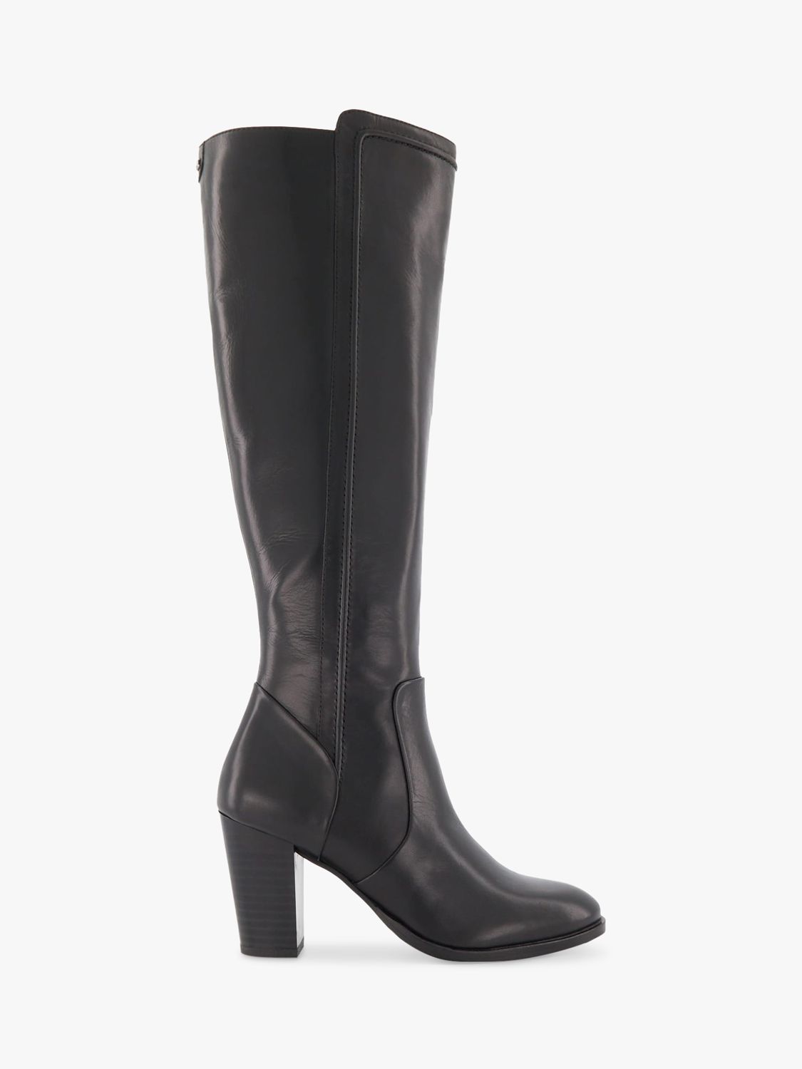 DUNE Tippy 2 Leather Knee High Boots in Black-leather | endource