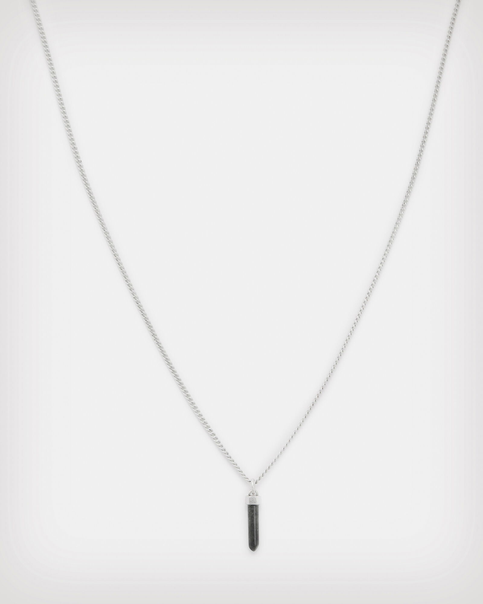 ALLSAINTS Theo Stone Sterling Silver Necklace in Warm Silver | endource