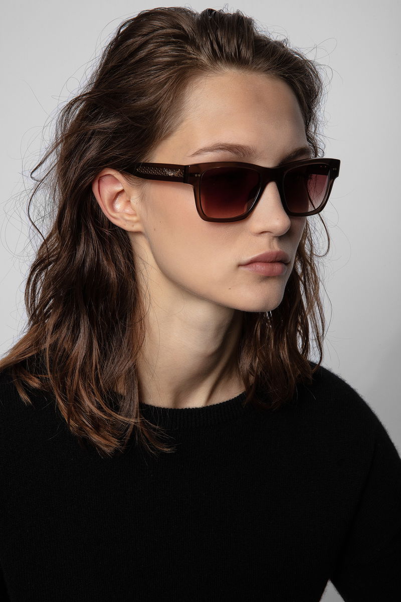 ZADIG & VOLTAIRE Transparent Wings Sunglasses in Brown | endource
