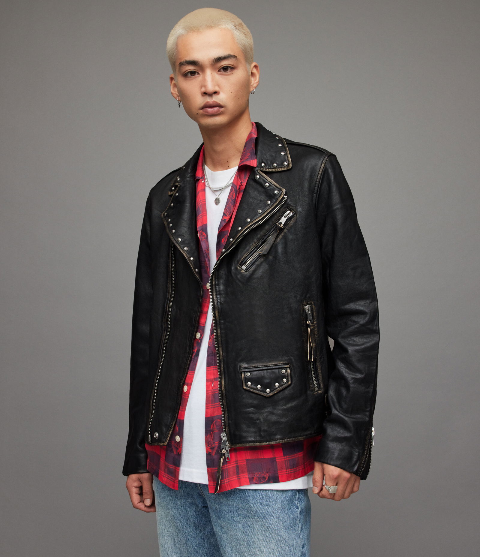 ALLSAINTS Luke Leather Biker Jacket in Black | Endource