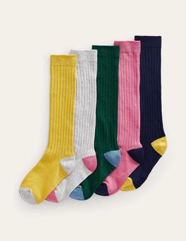 BODEN Ribbed Knee High Socks 5 Pack | endource