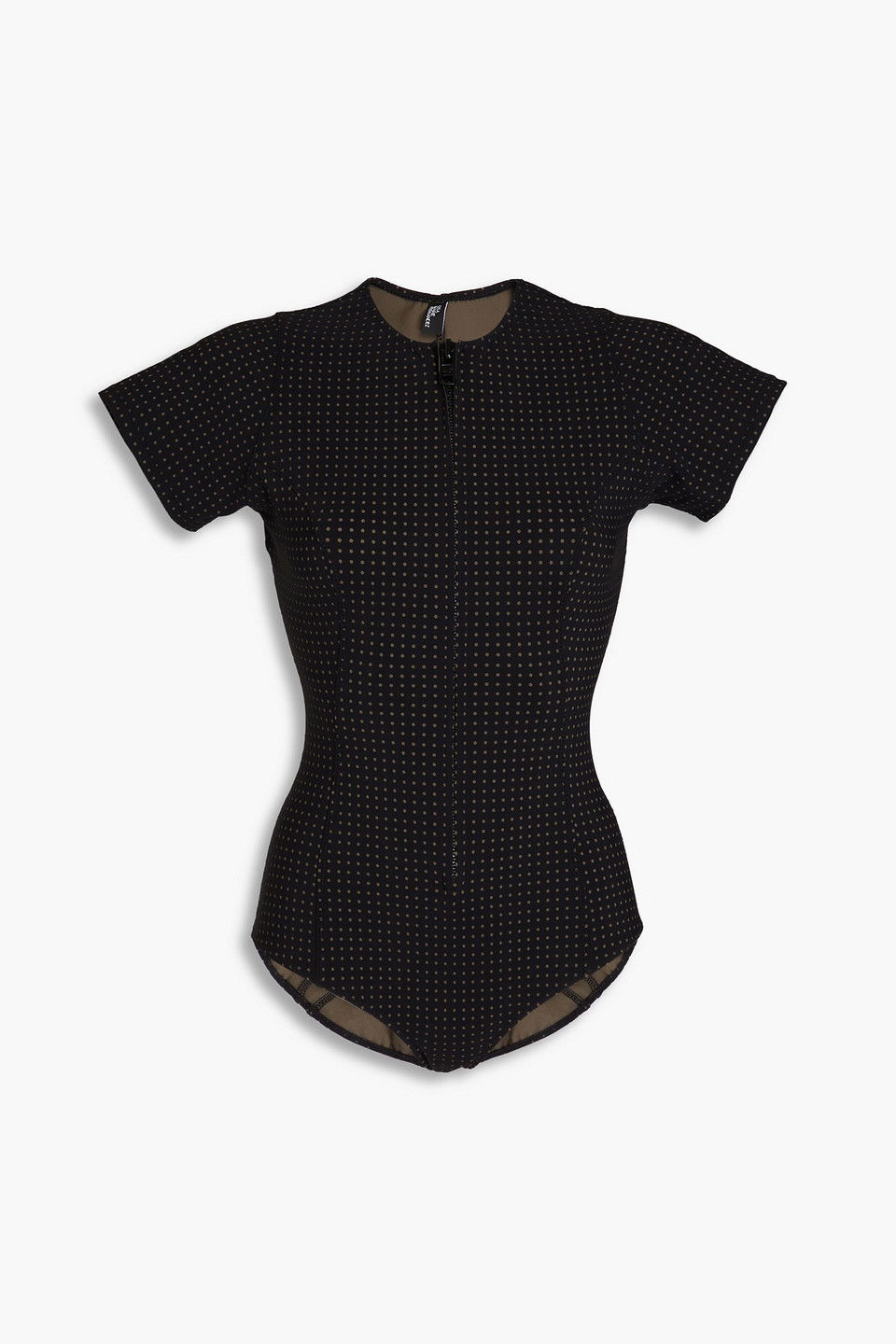 LISA MARIE FERNANDEZ Farrah Polka-Dot Bonded Swimsuit in Green | endource