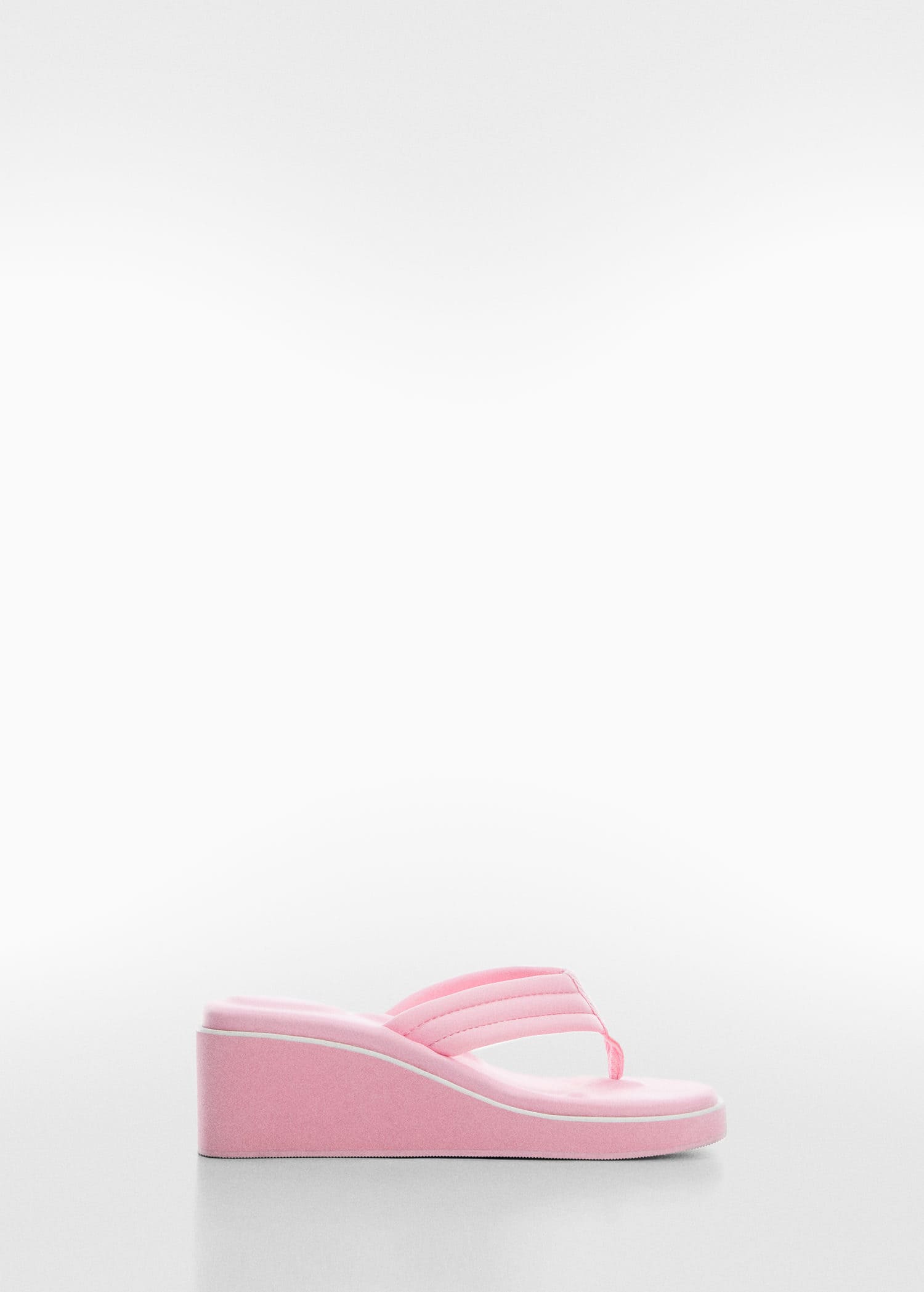 MANGO Platform Quilted Sandals in Pink | endource