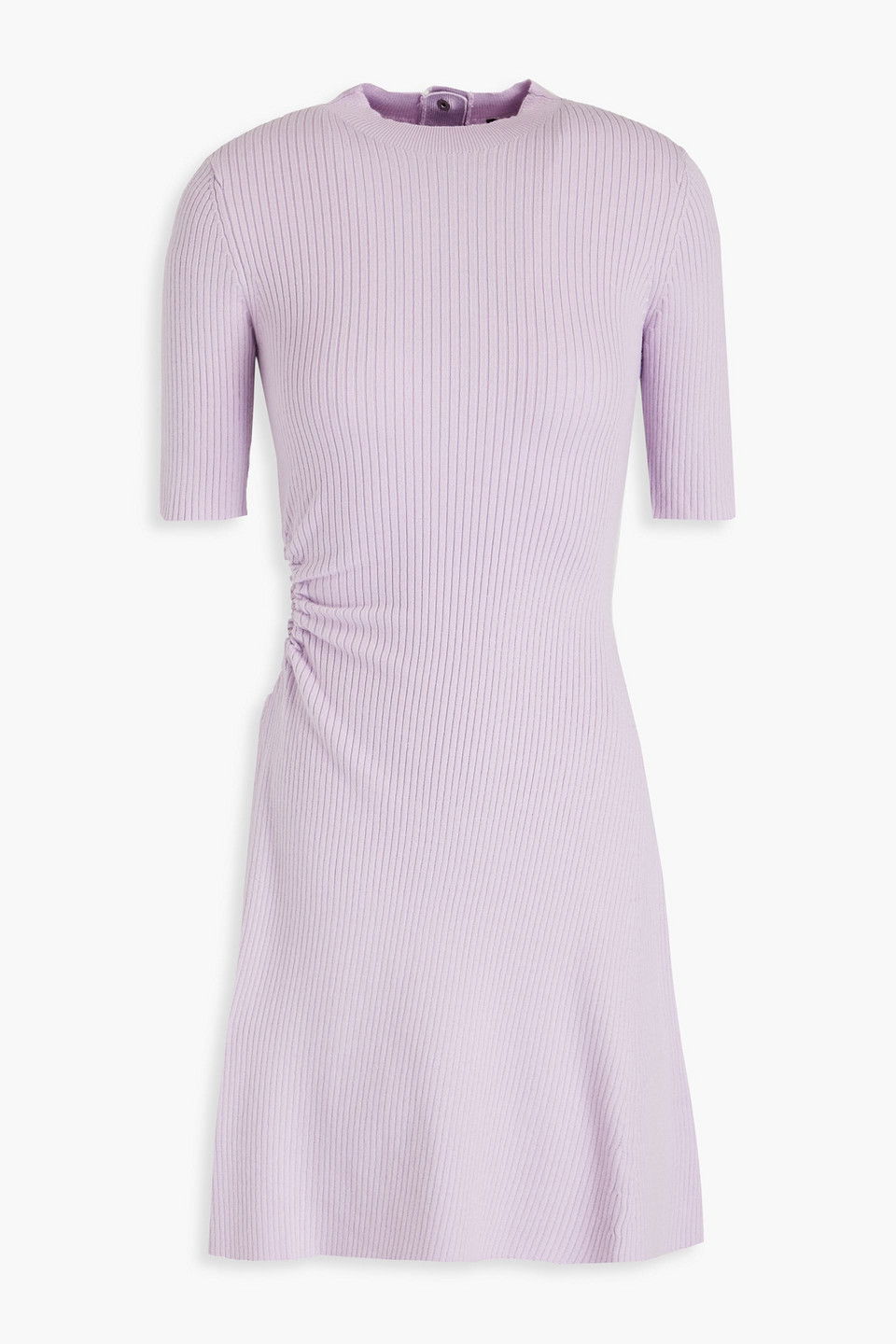 MAJE Cutout Ribbed-Knit Mini Dress in Purple | endource