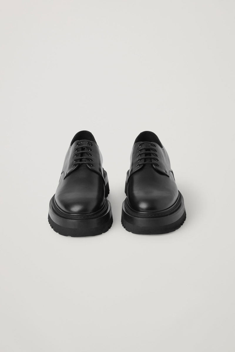 COS Chunky Derby Shoes in Black | endource