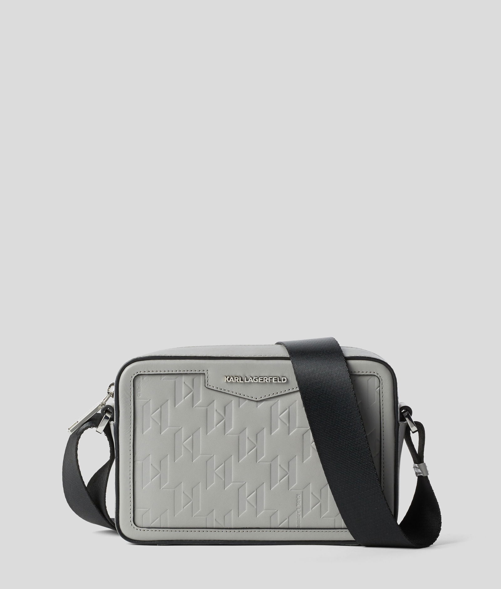 KARL LAGERFELD K/Loom Leather Camera Bag in Grey | endource