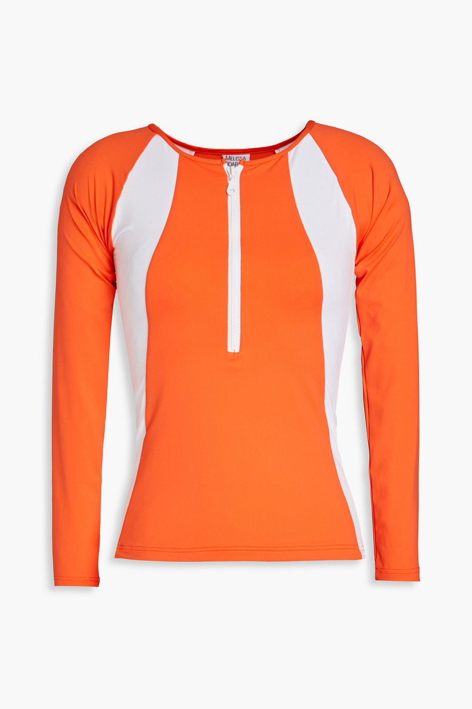 MELISSA ODABASH Bondi Two-Tone Stretch Rash Guard in Orange | endource