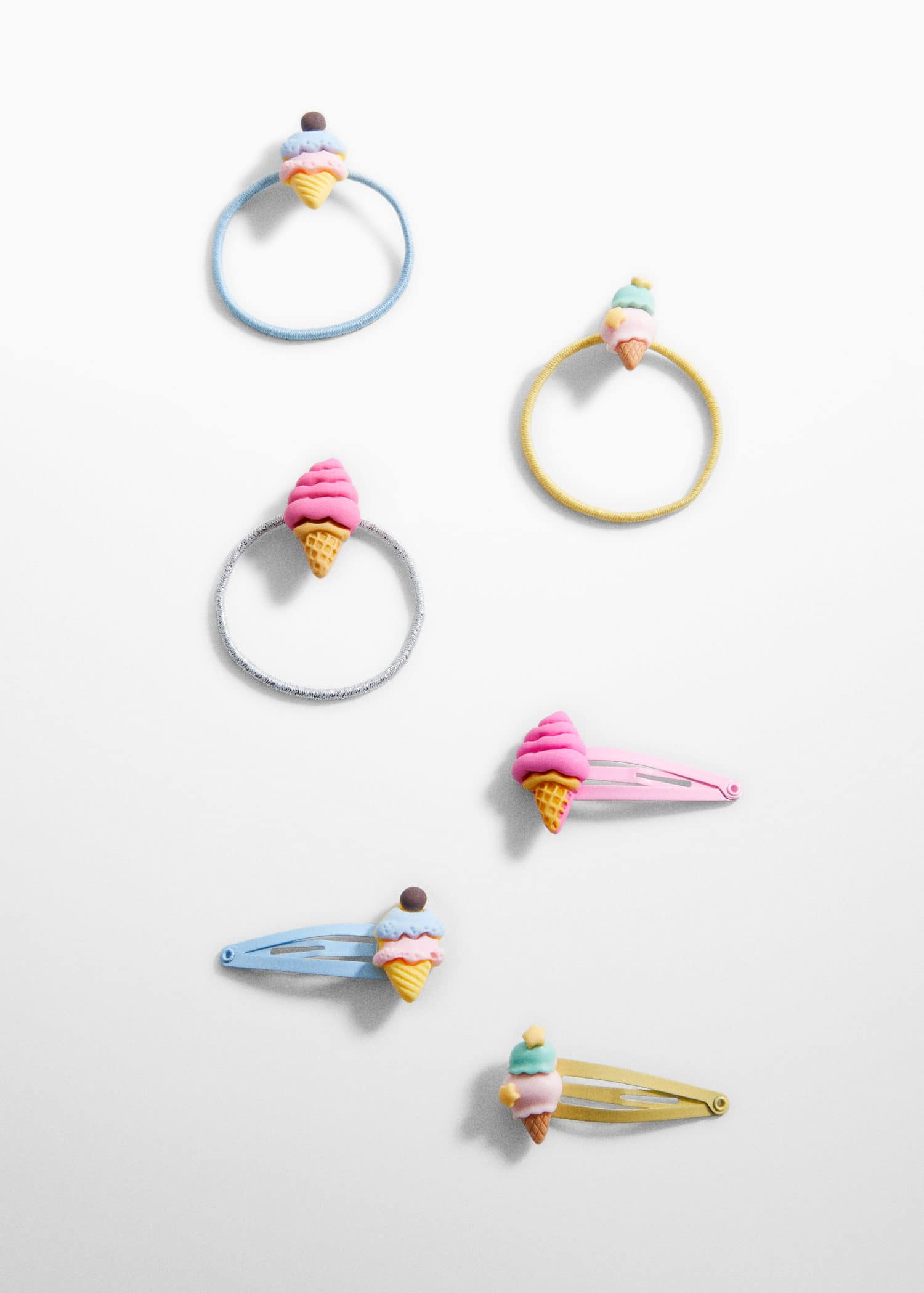 MANGO Pack Of Rubber Bands And Clips in Pink | Endource