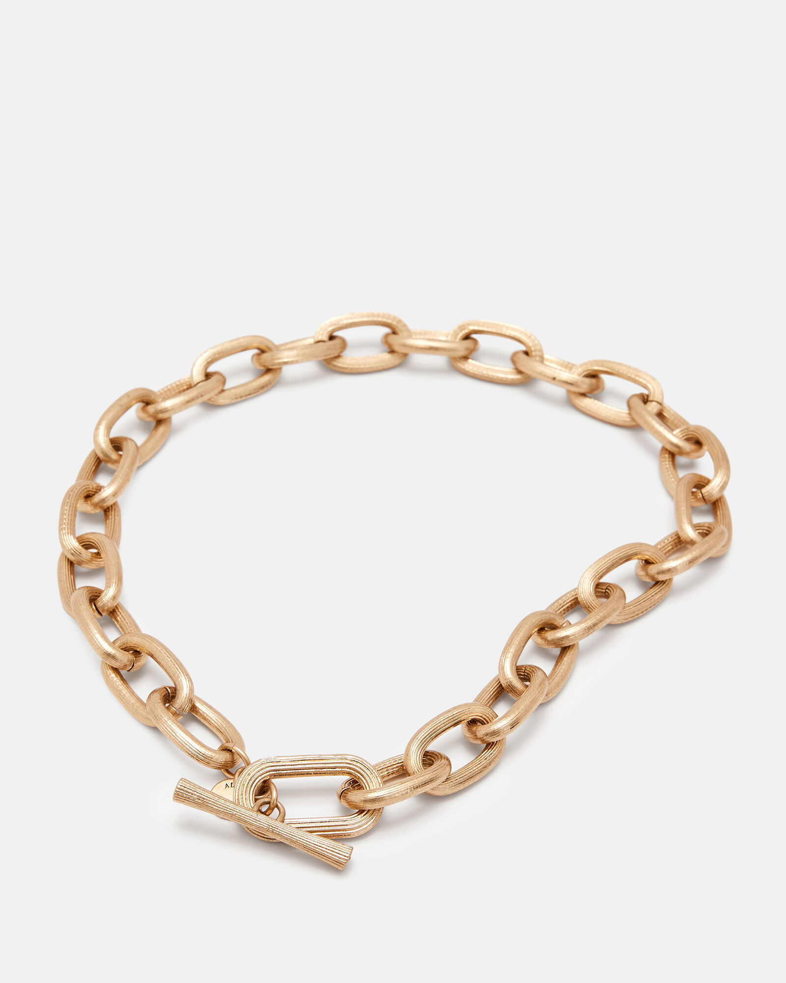 ALLSAINTS Loren Gold-Tone Chunky Necklace in Warm Brass | endource