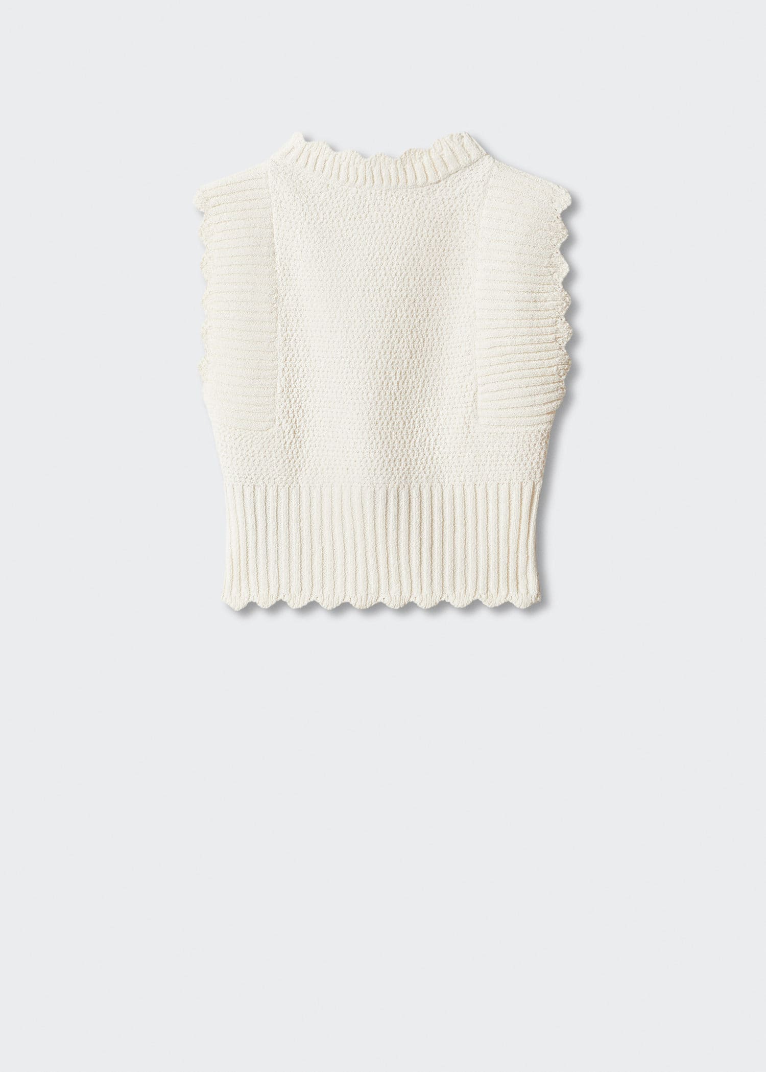 MANGO Open Back Knitted Top in Ecru | Endource