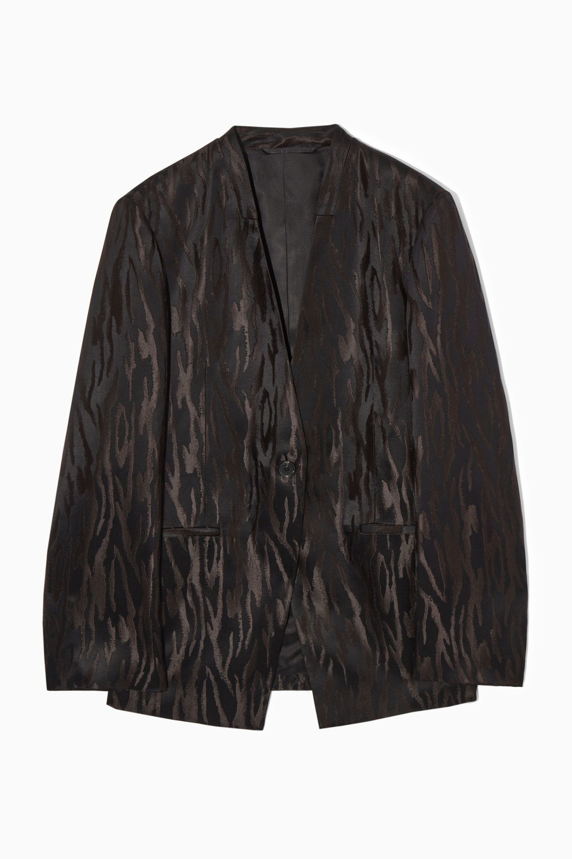 COS Collarless Zebra-Jacquard Blazer | endource
