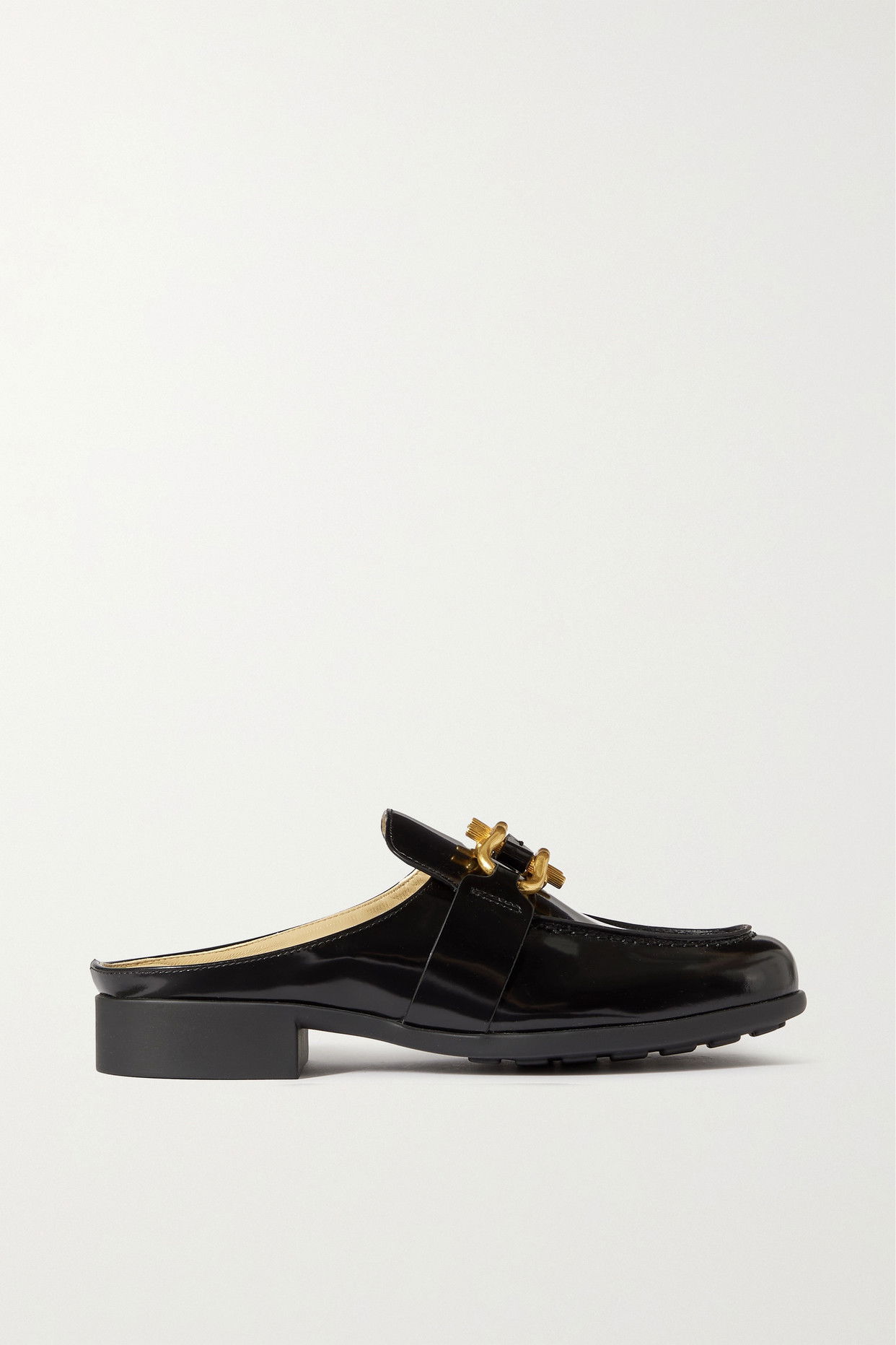 BOTTEGA VENETA Monsieur Mocassin Glossed-Leather Loafers in Black ...