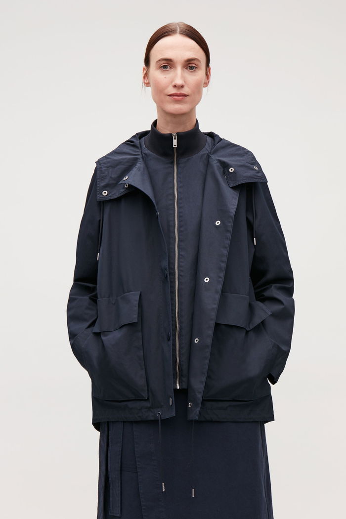COS Layered Cotton Parka With Hood | endource