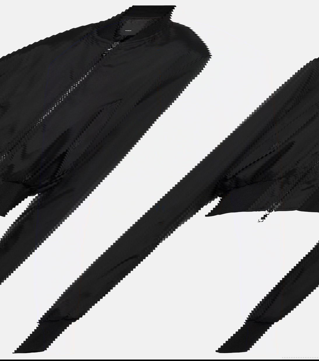 WARDROBE.NYC Cropped Bomber Jacket in Black | Endource