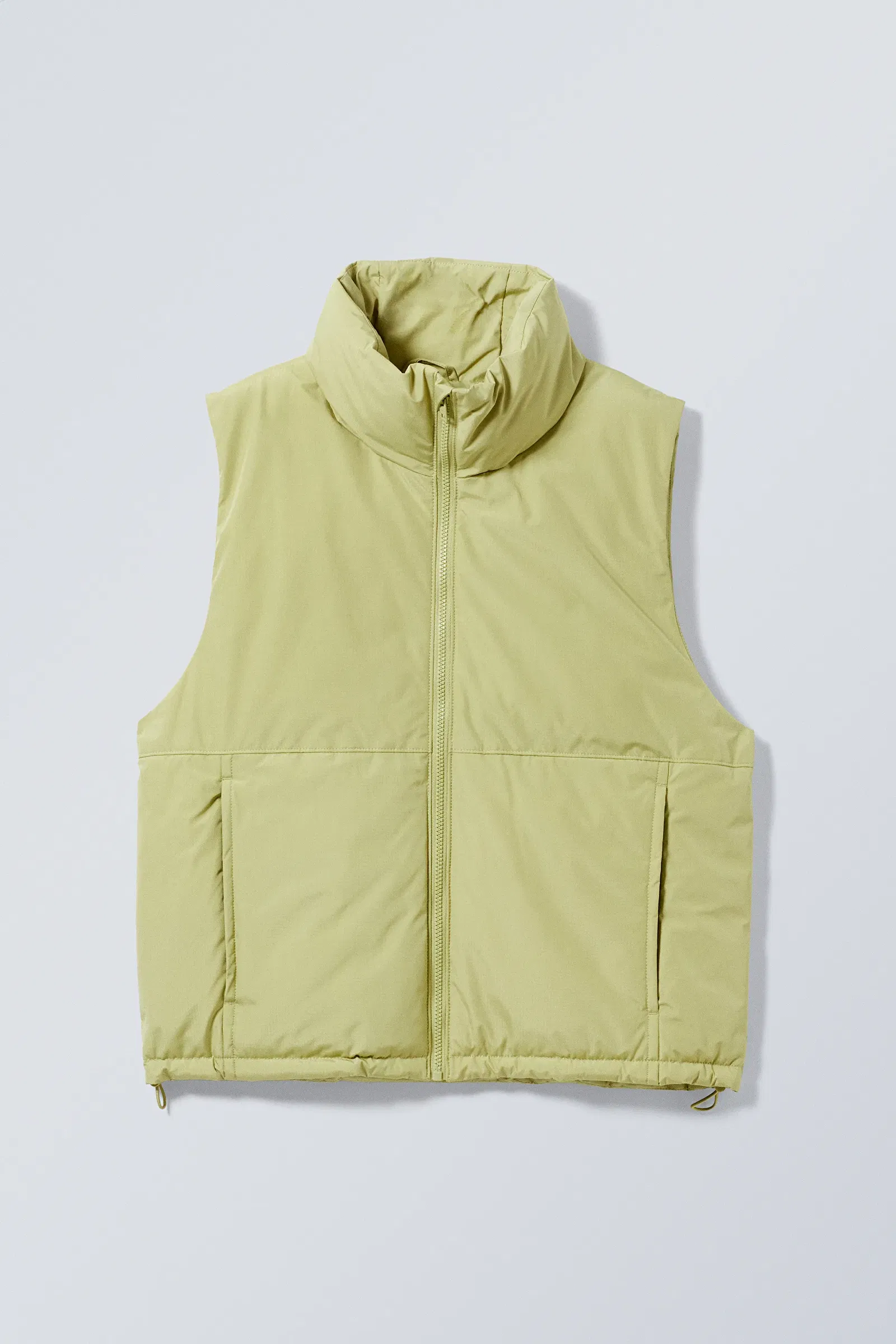 WEEKDAY Billy Puffer Vest in Faded Yellow | endource