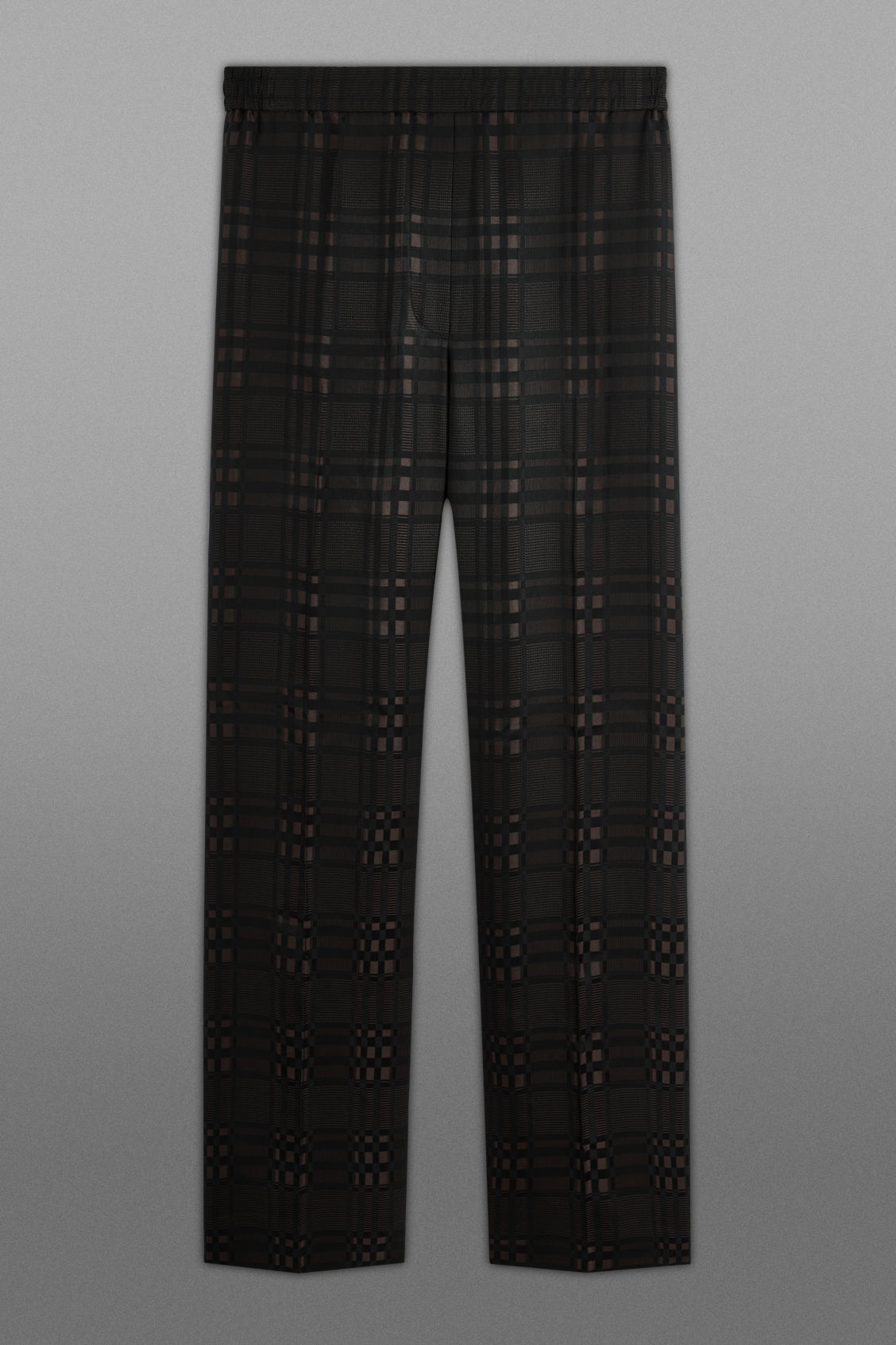 COS The Checked Satin Trousers in BROWN / BLACK / CHECKED | Endource