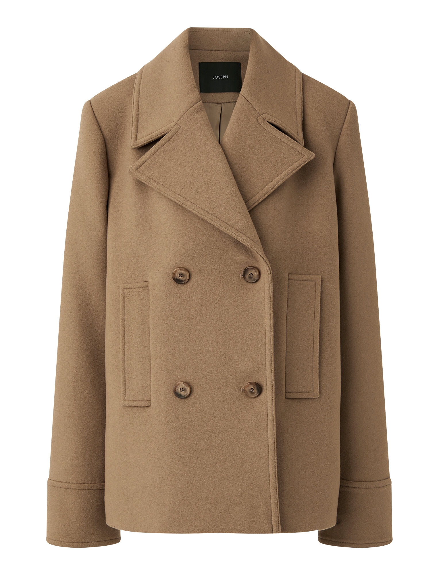 JOSEPH Wool Coating Jagger Coat in Camel | endource