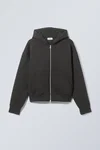 WEEKDAY Simon Scuba Zip Hoodie in Black | endource