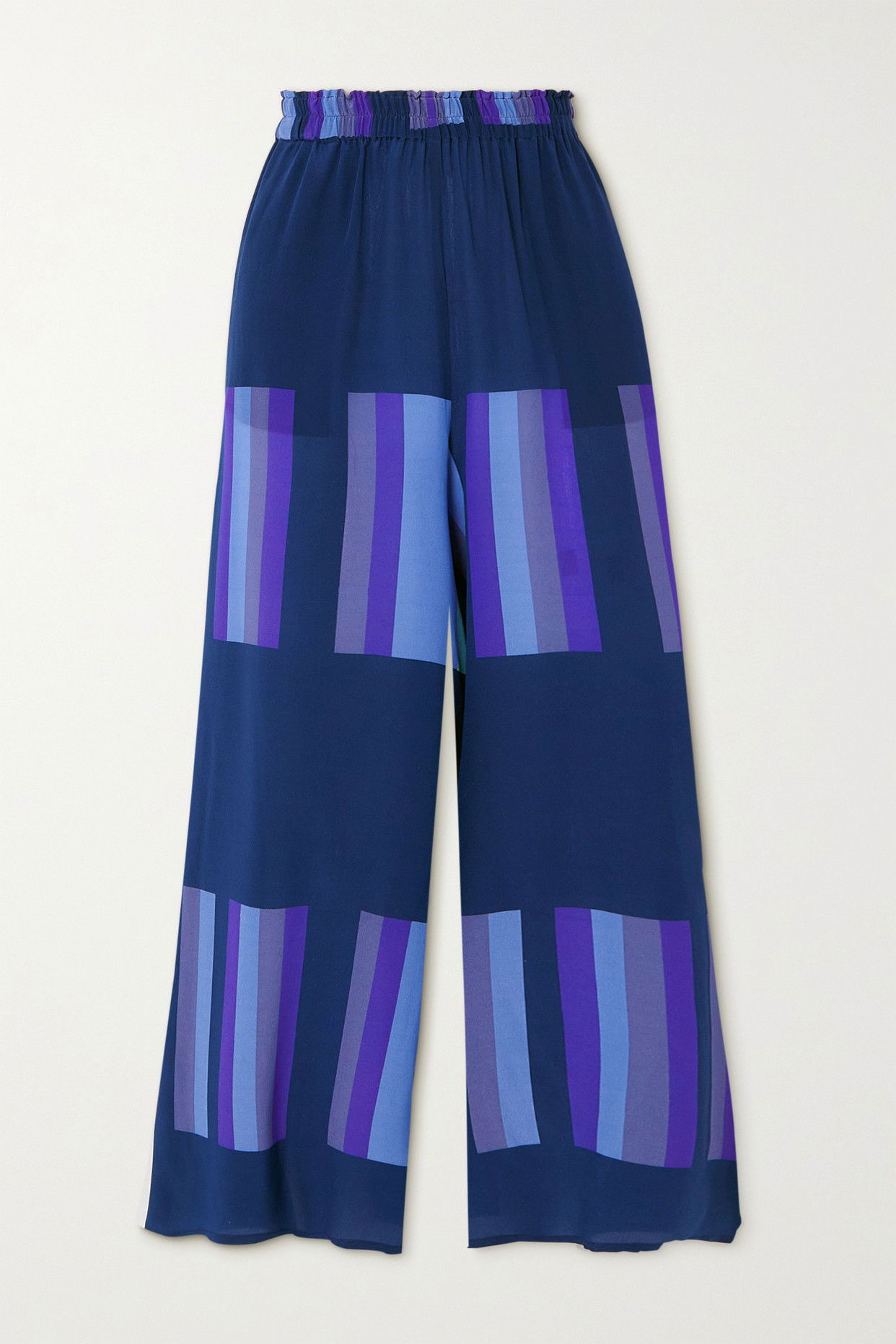 LOUISA PARRIS The Lisbon Silk Pants in Blue | Endource