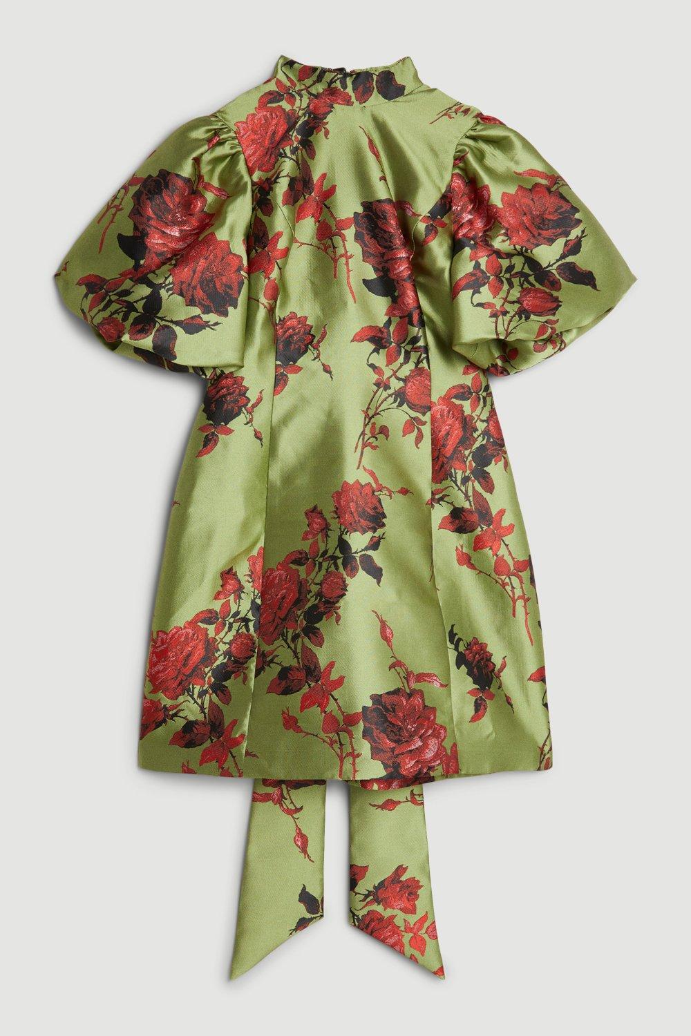 KAREN MILLEN Karen Millen x Lydia Millen - Floral Jacquard Panelled ...