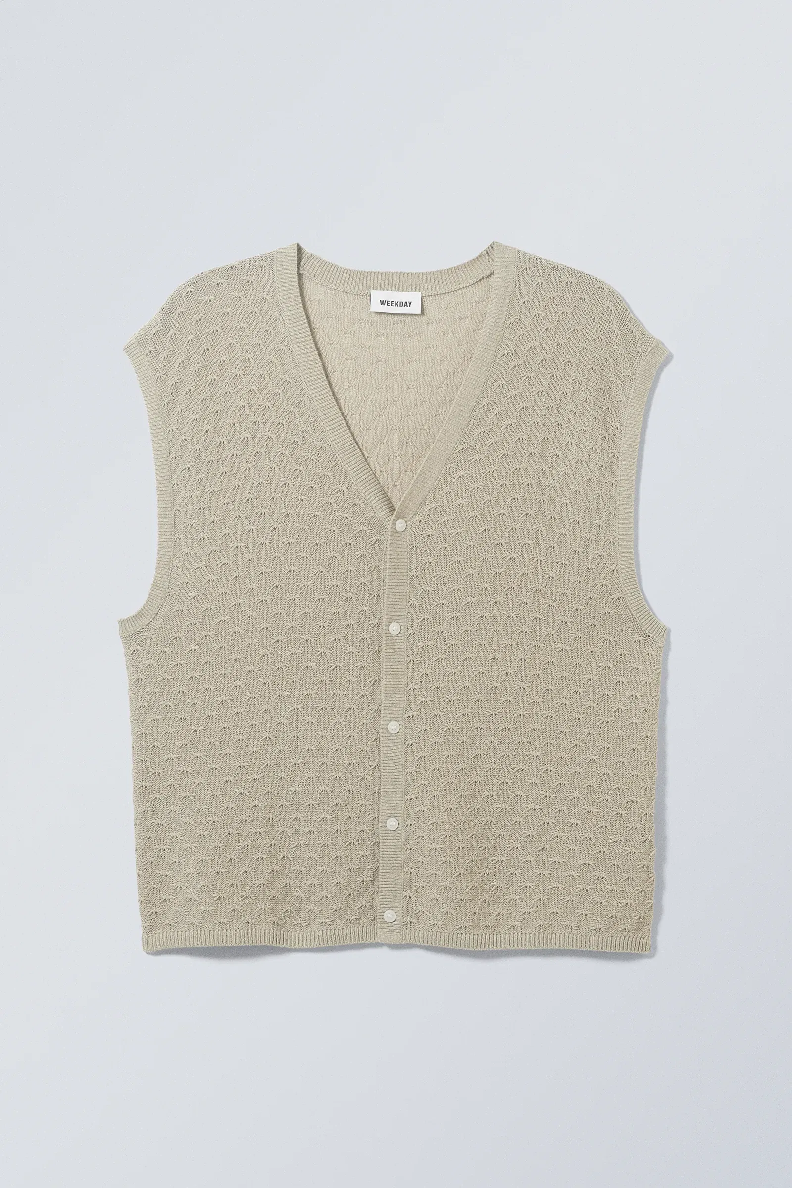 WEEKDAY James Relaxed Linen Mix Vest in Beige | Endource