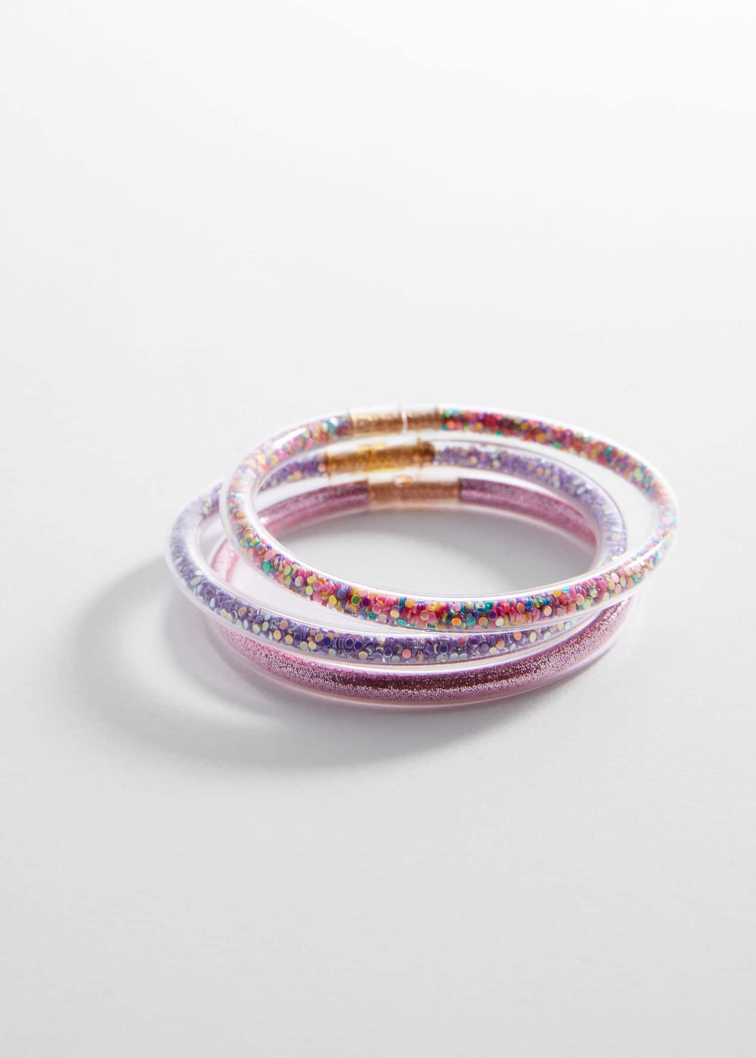 MANGO Pack Of 3 Bracelets in Pink | endource