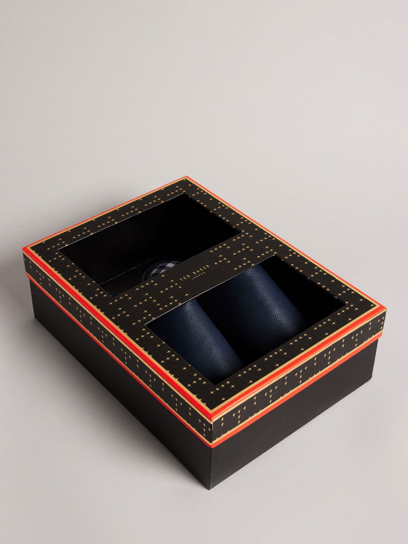 TED BAKER Ardin Leather Mule Slippers in Navy | endource