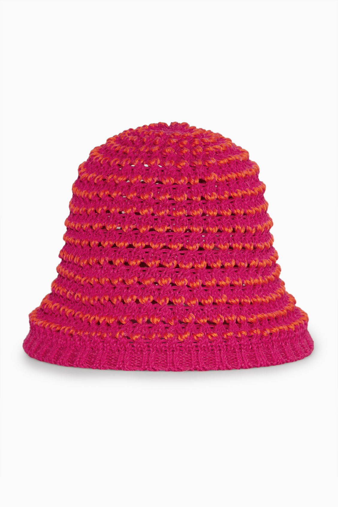 COS Crochet Bucket Hat in PINK / ORANGE | endource