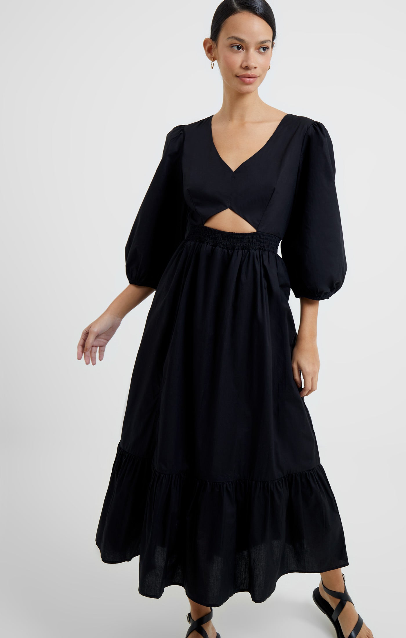 FRENCH CONNECTION Rhodes Cut-Out Midaxi Dress in Black | endource