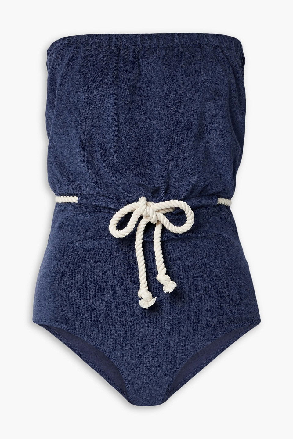 LISA MARIE FERNANDEZ Victor Strapless Belted Terry Swimsuit | endource