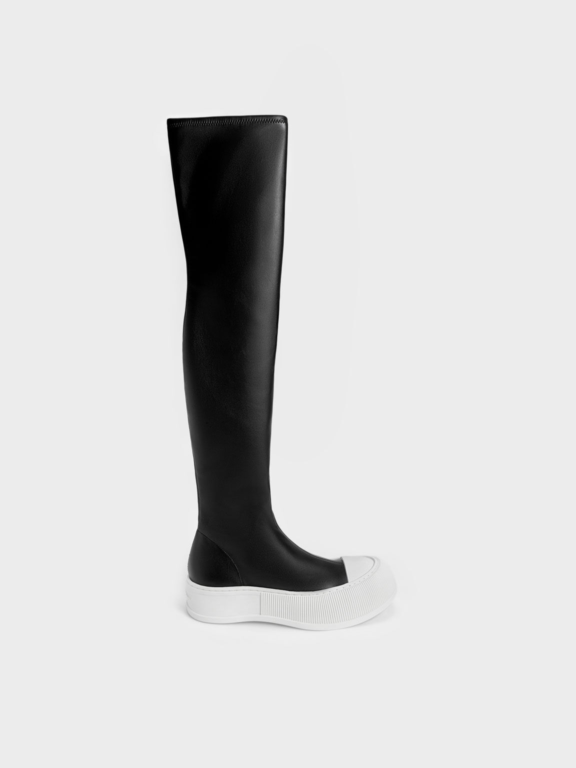 CHARLES & KEITH Harrianna Thigh-High Boots in Black | Endource