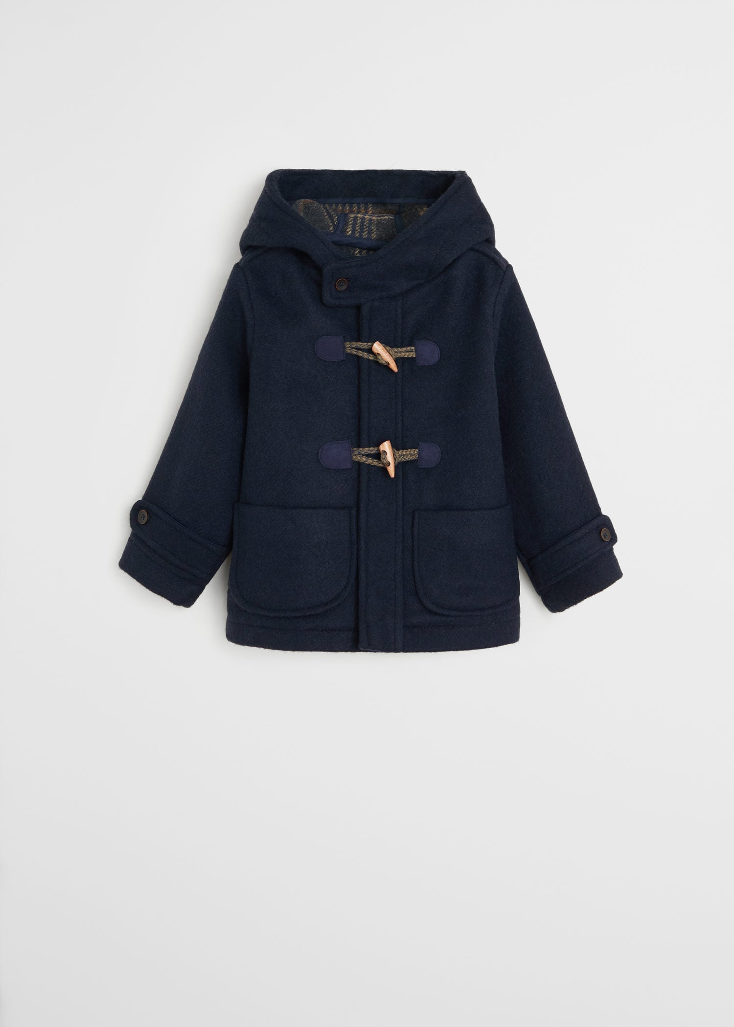 MANGO Toggle Wool Coat in Dark Navy | endource