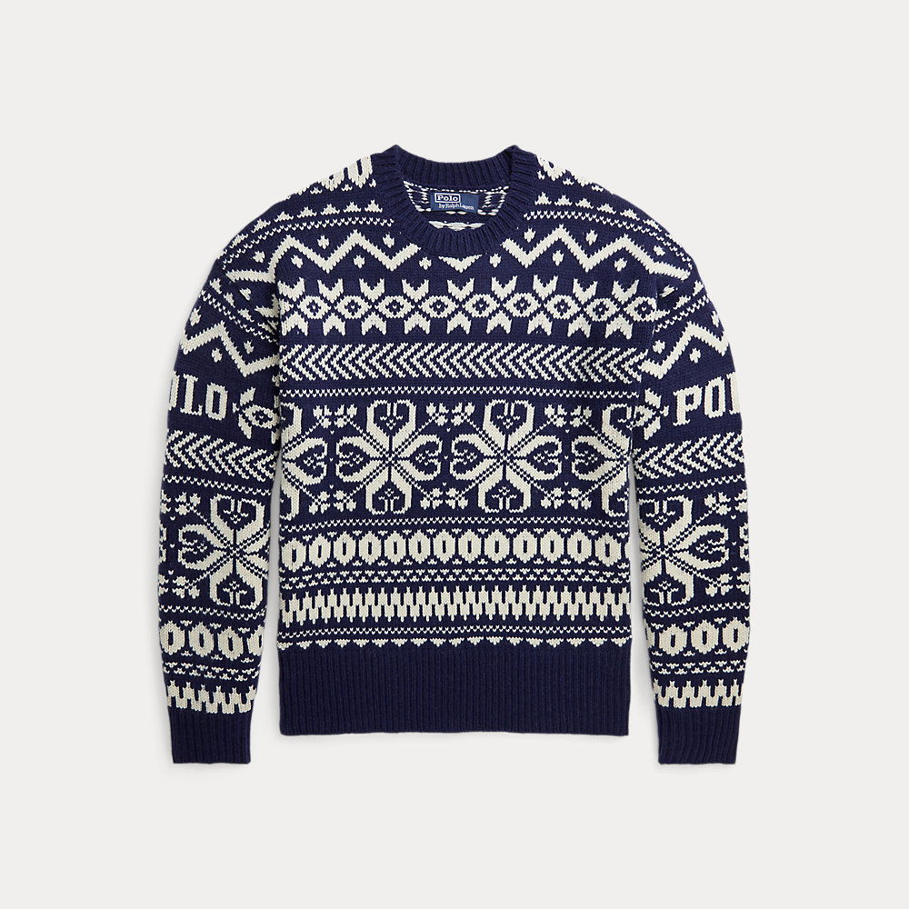 POLO RALPH LAUREN Snowflake Wool Jumper in Blue | endource