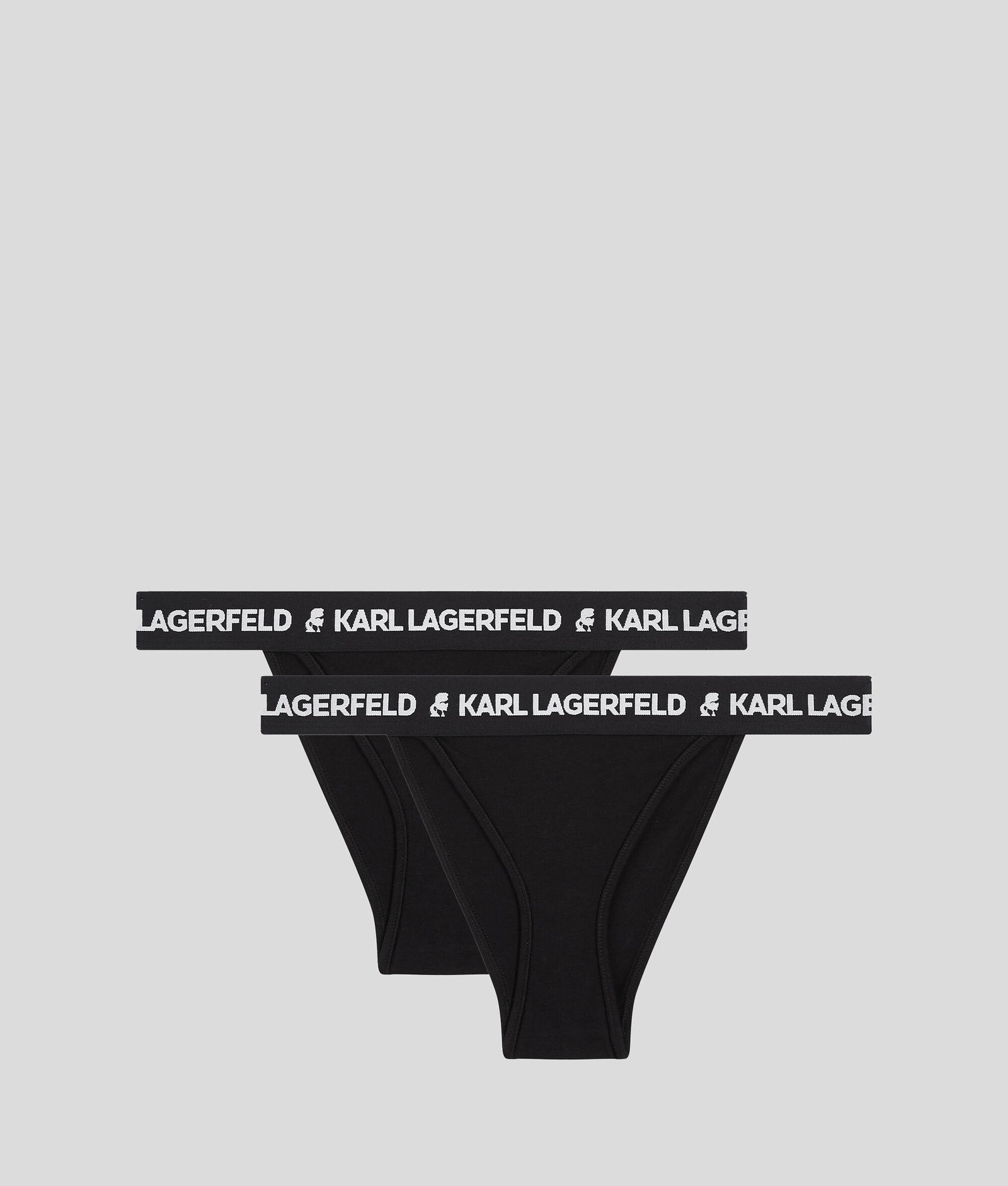 KARL LAGERFELD Logo Brazilian Briefs – 2 Pack in Black | Endource