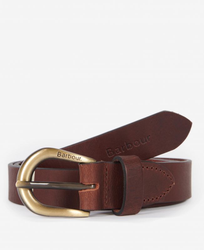 BARBOUR Allanton Leather Belt in Classic Brown | endource